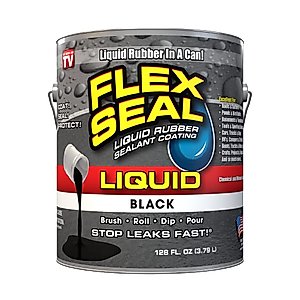 Flex Seal Liquid, 1 Gallon, Black, Liquid Rubber Coating Sealant, Waterproof, Flexible, Breathable, and UV Resistant, Roof Repair, Basements, RV, Campers, Trailers, Marine, EPDM, Masonry