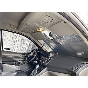 Side Window Front Seat Reflective Sunshade Custom Fit for 2014 2015 2016 2017 2018 2019 2020 2021 2022 2023 Ford Transit Connect (NOT FOR FULL-SIZE TRANSIT) XL XLT Passenger Wagon Cargo Minivan (2pcs)