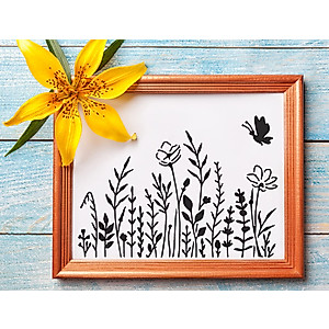 Wild Flower Stencils for Painting on Wood,Cherry Blossom Vine Stencils Reusable Drawing Stencil for Painting on Wood, Canvas, Furniture, DIY