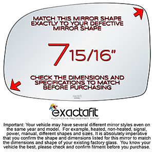 exactafit 8623L Driver Side Mirror Glass Replacement Repair Compatible With 1995 1996 1997 1998 1999 2000 2001 2002 2003 Ford Windstar Van
