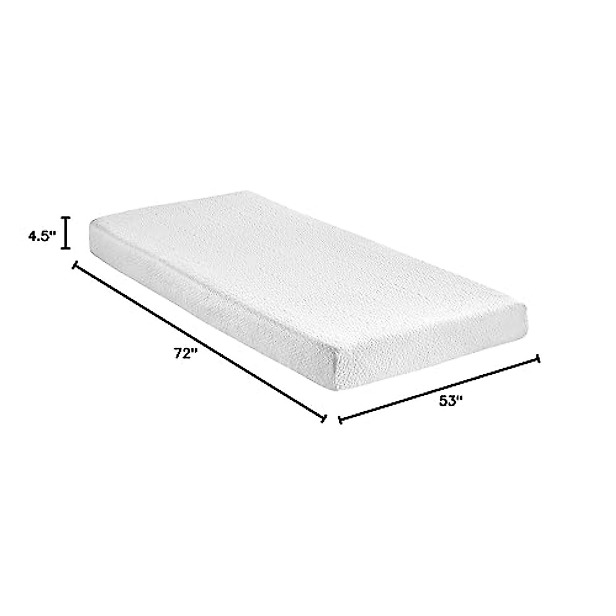 Classic Brands 4.5-Inch Memory Foam Replacement Mattress for Sleeper Sofa Bed Full,Plush,White
