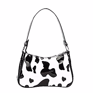 Women Cow Print Shoulder Bag Clutch Purse Underarm Handbag Satchel Zipper Tote Bag Small Purse