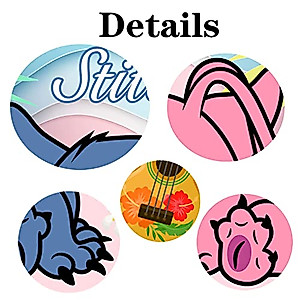 Wenqiang Stitch and Angel Gender Reveal Backdrop for Baby Shower Summer Tropical Hawaiian Beach Party Decorations Supplies Banner 5x3ft