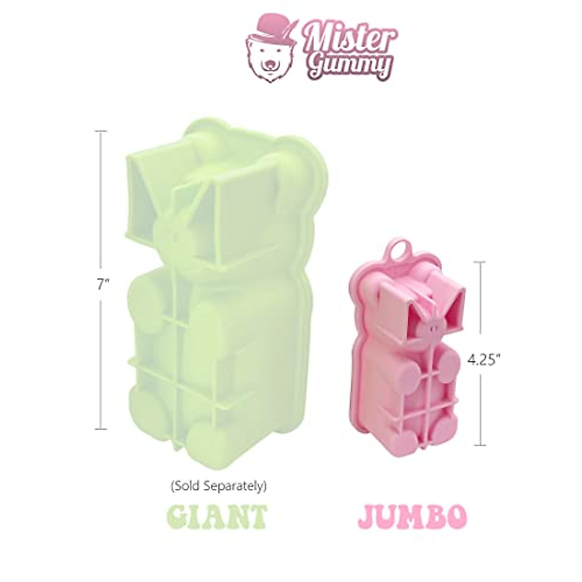 DIY Jumbo Gummy Bear Mold by Mister Gummy | Make Your Own Medium Sized Gummy Bears, Chocolates, Soaps, Candles, Bath Bombs, Ice, Decor Bears, Baked Goods, and More! (ONE Pack)