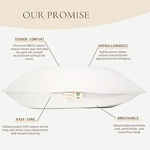 MakeMake Organics Organic Pillowcase Toddler (Set of 2) GOTS Certified Organic Cotton Toddler Pillowcase Zippered Breathable Non Toxic Fits 13x18 Toddler Travel (14x19, Pearl White)