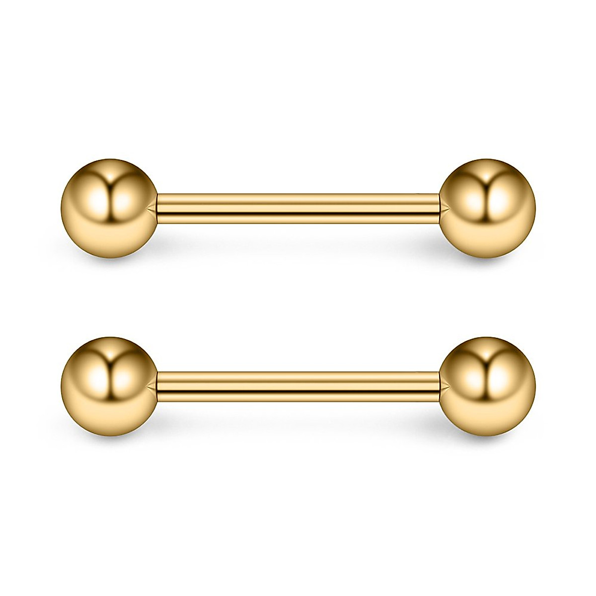 Ruifan Mix Color 316L Stainless Steel Nipple Shield Barbell Ring Bar Body Piercing 16G 16mm 12PCS