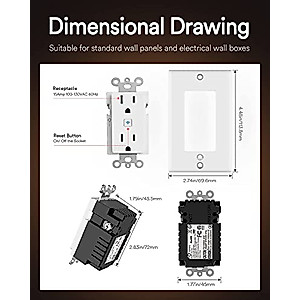 Smart Outlet in-Wall - Smart Electrical Outlet That Work with Alexa, Google Home, 15 Amp, No Hub Required, ETL & FCC Certified, 2.4G WiFi Only (4 Pack)
