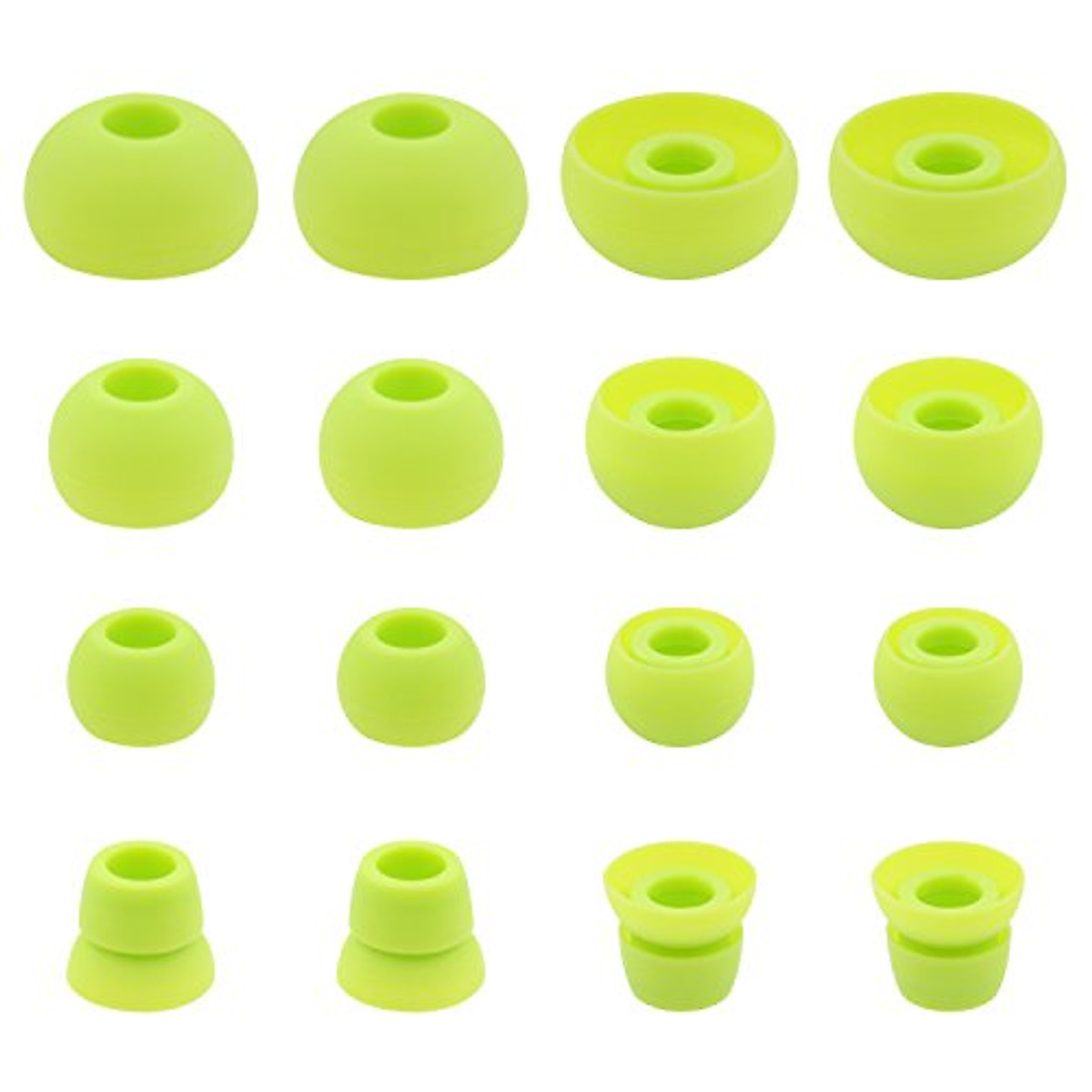 ALXCD Ear Tips for PB3 Powerbeats 3 Headphone, SML 3 Sizes 6 Pair Silicone Replacement Earbud Tips & 2 Pair Double Flange Ear Tips, Fit for Beats Powerbeats2 Pb3 [8 Pair](Green)