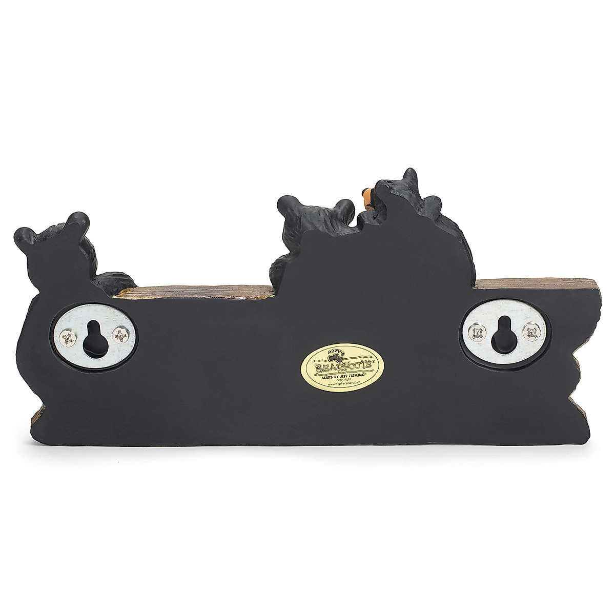 Black Bear Family 3.5 x 7.5 Hand-cast Resin Figurine Key Holder