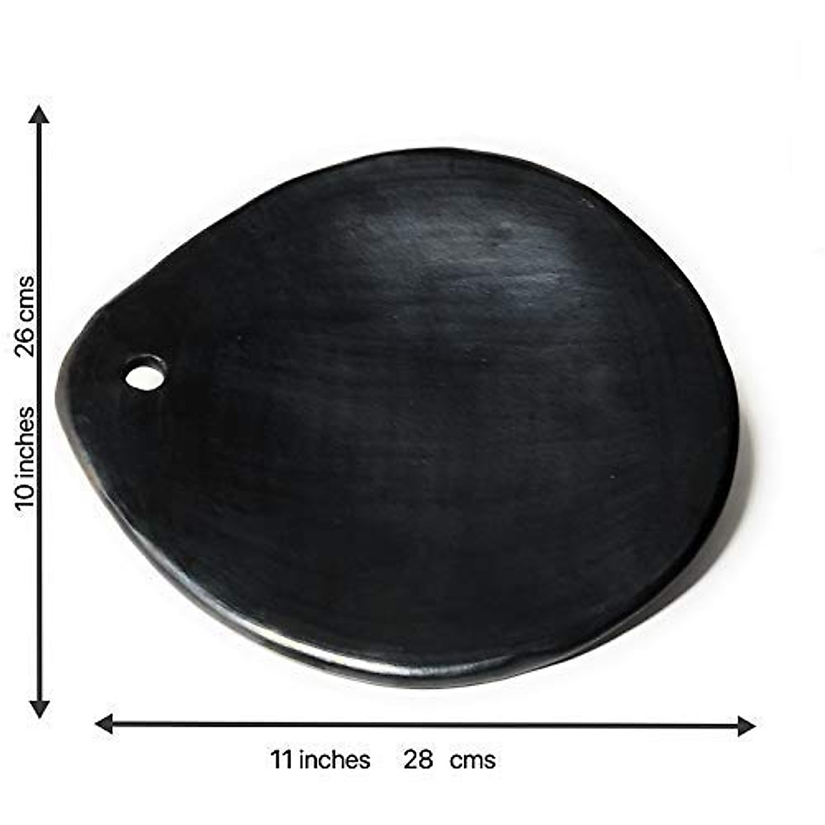Comal for Tortillas 10 Inches Cayana Grill Griddle Pan Black Clay, 100% Handcraft Organic Cookware and Tableware Enhance Food Flavor and Take Care of our Planet