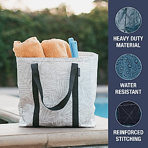 CleverMade 2 Pack Storage Tote, Tall Frakta Shopping Bag, Heavy Duty Multi-Purpose Bags for Moving, Grocery Shopping, and Toting; Ocean Blue, Large