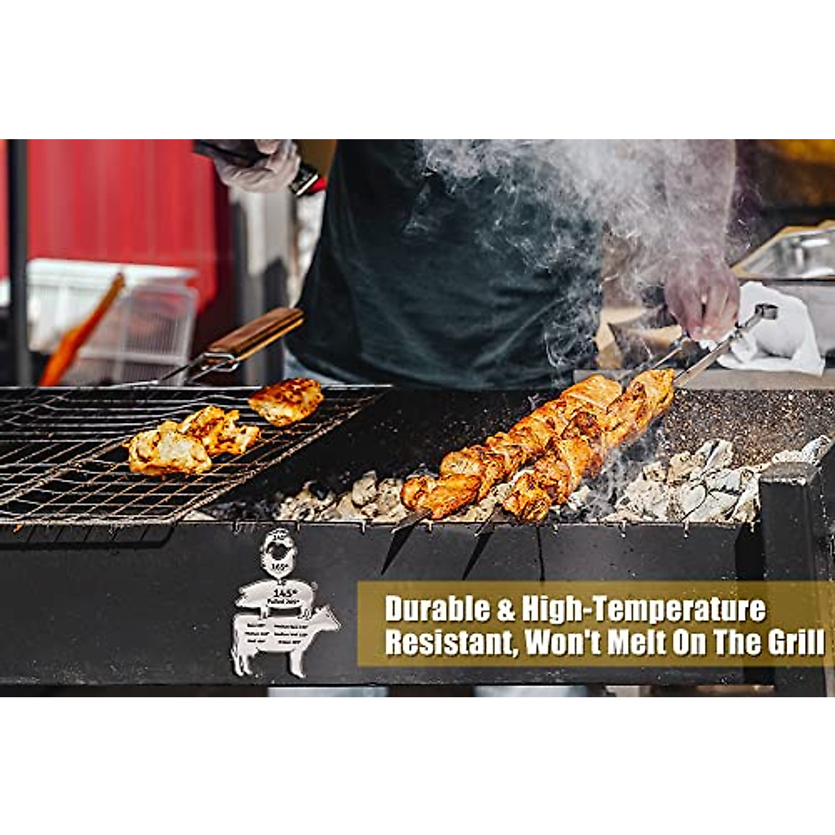 2023 Upgraded Meat Temperature Metal Magnet&Chart with Internal Temperatures Cooking Time,BBQ Smoking Meat Accessories Grilling Gifts for Smoker Men Dad Unique,Cute Meat Tempe Guide Magnet Decor