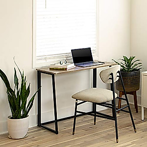 EMMA + OLIVER Small 36" Rustic Natural Home Office Folding Computer Desk - Laptop Desk