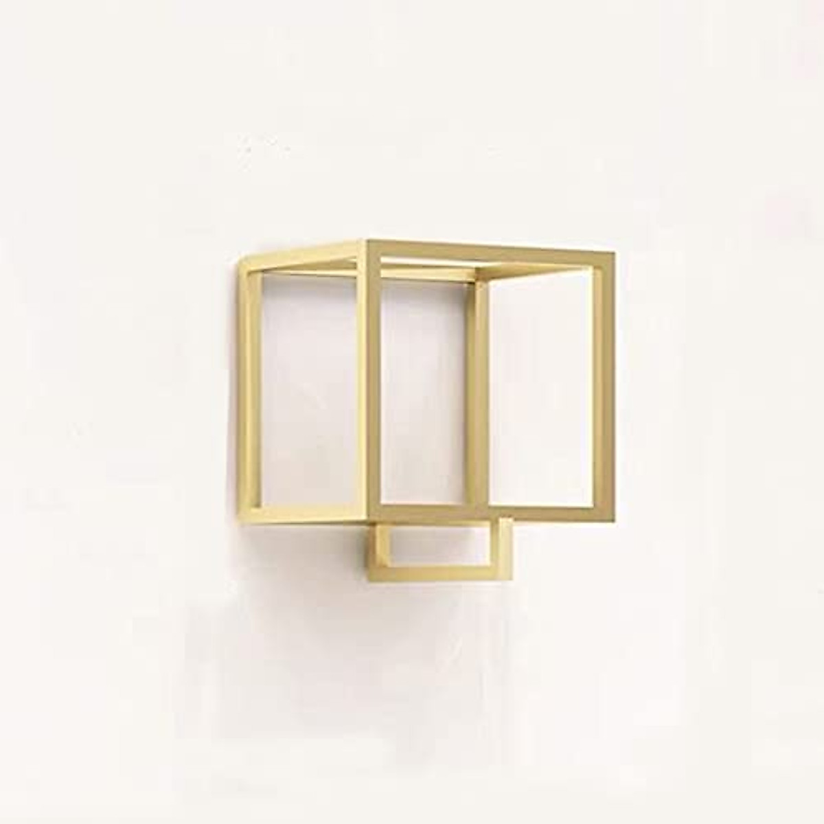 MDEPYCO Creative Square Display Garment Racks in Boutique Clothing Stores, Wall-Mounted Hanging Clothes Shelf in Home, Towel Racks for Bathroom Storage Shelves (Gold, 11.8" L)