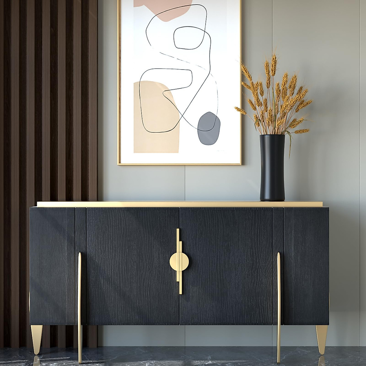 homdiy 2 Pack Half Moon Cabinet Pulls Gold Drawer Pulls Semicircle Cabinet Handles Brushed Gold Modern Hardware for Dresser Bathroom 5 inch (128mm) Hole Center