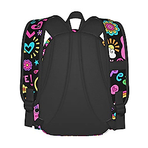 KiuLoam 17 Inch Backpack Peace And Love Pattern Laptop Backpack Shoulder Bag School Bookbag Casual Daypack For Teenager