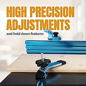 POWERTEC 24" Drill Press Fence Set w/T Slot Fence, Mounting Brackets, Flip Stops, Hold Down Clamps, Hardware for T-Slot Drill Press Table Tops, 71633