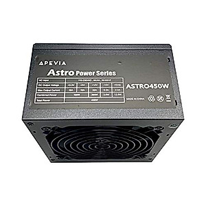 APEVIA ATX-AS450W-10 Astro 450W ATX Power Supply with Auto-Thermally Controlled 120mm Fan, 115/230V Switch, All Protections (10-pk)