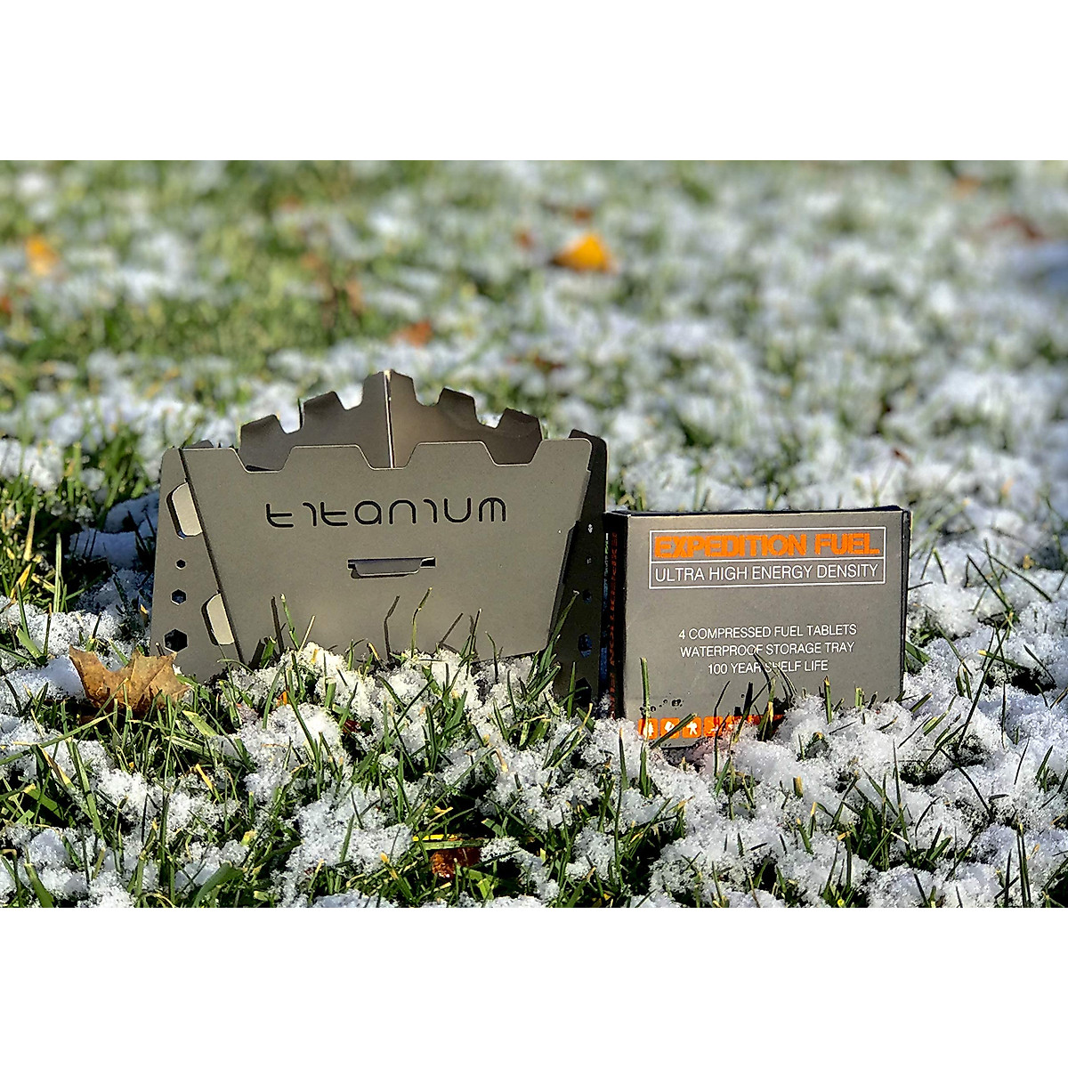 Titanium Solid Fuel Stove - Integrated Wind Shield