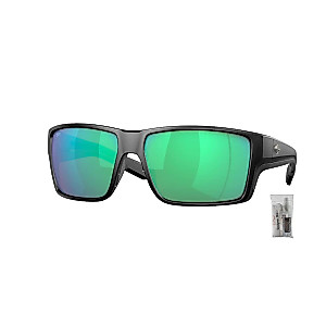 Costa Del Mar Reefton Pro 6S9080 908007 63MM Grey/Blue Mirror 580G Glass Polarized Rectangular Sunglasses for Men + BUNDLE with Designer iWear Eyewear Kit