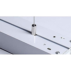 BAYCHEER Modern 35.43inches Linkable LED Office Lighting Fixture Long Strip Lamp Adjustable Hanging Lamp for Office Commercial Area barn Kitchen Garage Basement Black