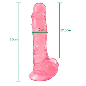 9.05 inches Hidden Packing Silicone Suction Cup Realistic Classic Dick Wand with Strong Suction Cups for Men and Women or Men's and Women's Games-66