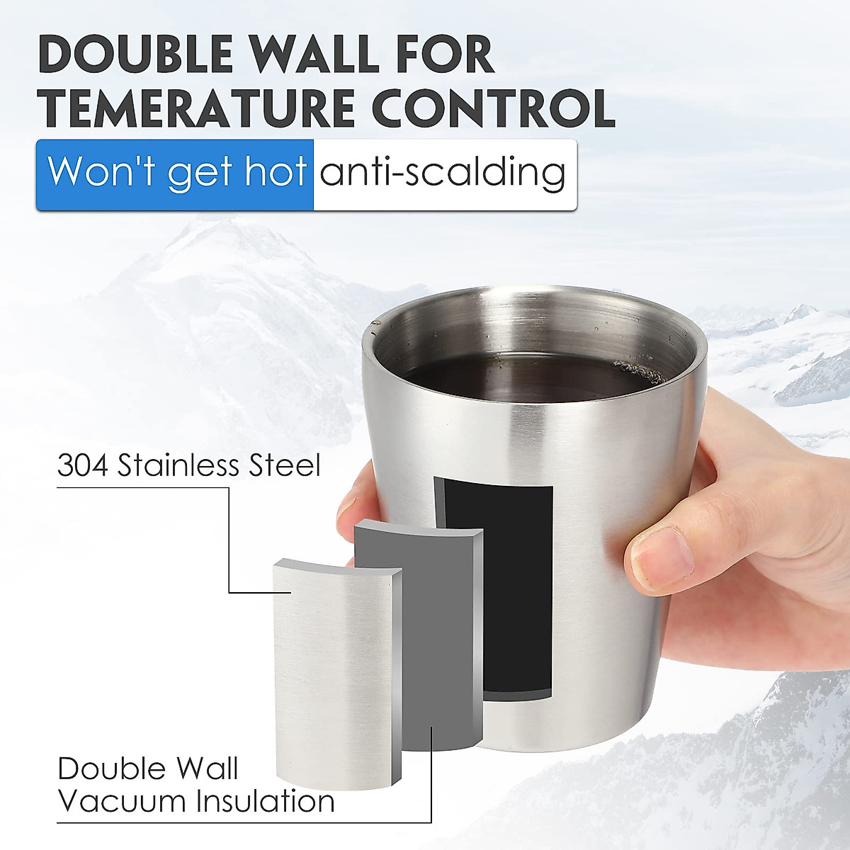 Mimorou 8 Pack Stainless Steel Insulated Cup 10 oz Metal Tumbler Double Wall Vacuum Water Glasses Camping Reusable Mugs Bbq Home Office Party Coffee