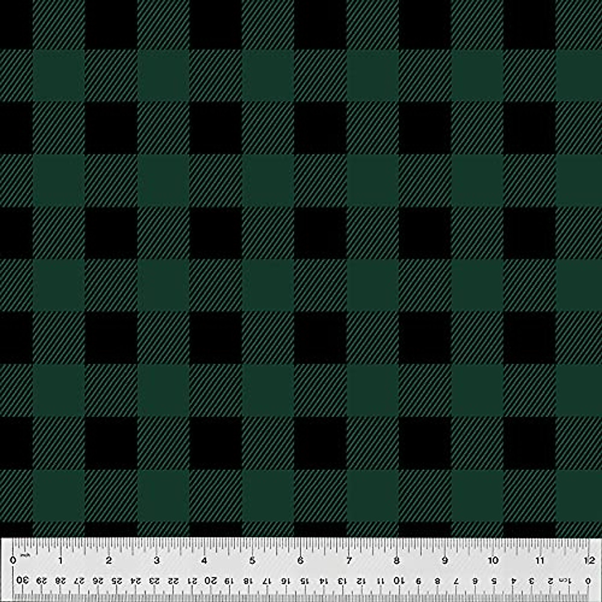 Buffalo Plaid Green Anti-Pill No-Sew Throw Fleece Fabric Kit (50x60)