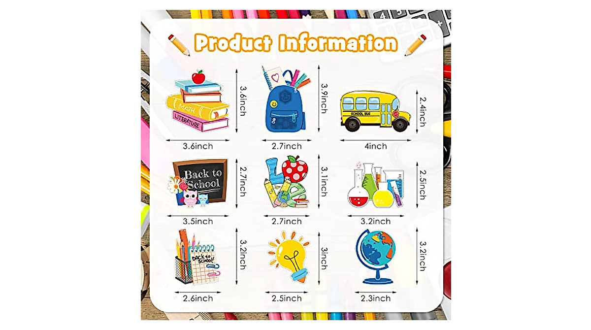 12 Pcs Back to School Fridge Magnets - Fun Classroom & Gifts
