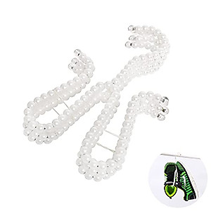 4 Pack Pearl Shoes Hanger Plastic Elegant Shoes Drying Rack Faux Pearl Beaded Shoe Display Closet Organizer Storage for Adults Men Women