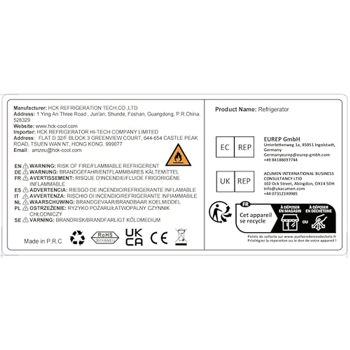 HCK 15 Inch Beverage Fridge, 3.18 cu.ft Beverage Refrigerator 110 can Commercial Grade Built-in Indoor with Glass Door for Soda and Beer, Chills Drinks with 3 Shelves