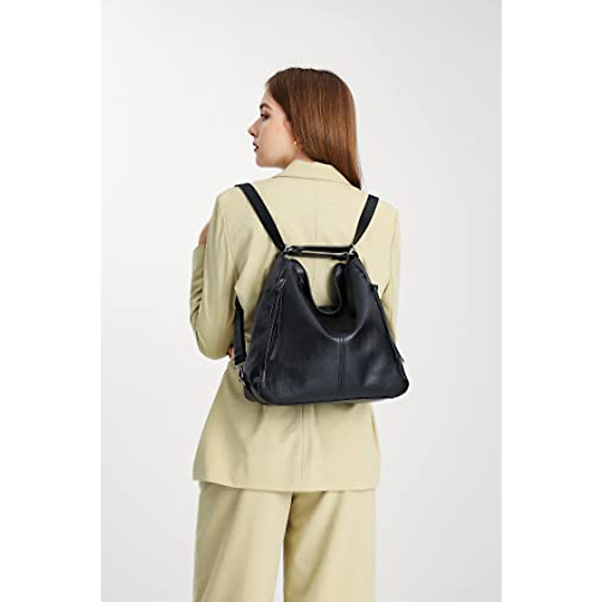 Ashioup Tote Shoulder Bags Large Concealed Carry Purses and Handbags PU Leather Hobo Crossbody Bags for Women (Black)