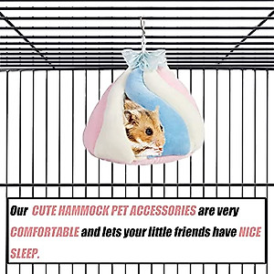 Tfwadmx Hamster Warm Bed,Small Animal Hammock Cotton Sleeping Nest Plush Hut Hideout Cave Hanging Cage Toy for Dwarf Mice Rat Sugar Glider Gerbil
