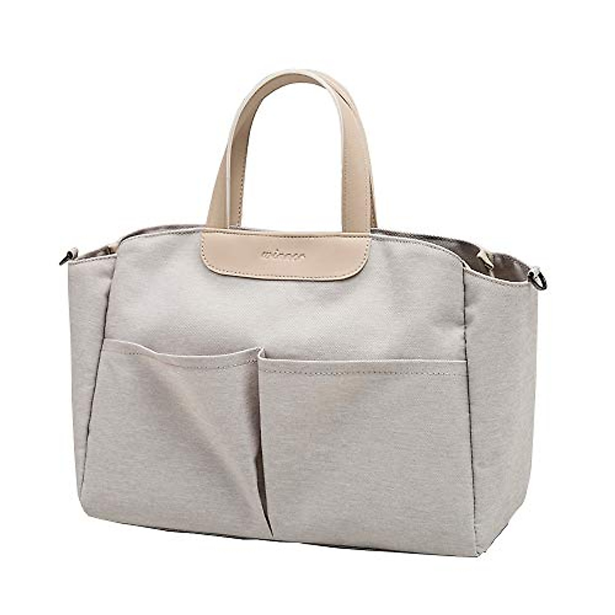 Baby Diaper Caddy Bag - Diaper Caddy Tote Baby Stroller Bag Nursery Storage Bin for Diapers, Wipes & Toys Mini Diaper Bag With Stroller Hooks (Beige)