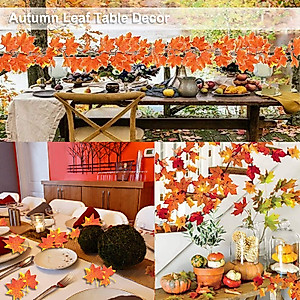 24 Pack Fall Leaf Garland, Artificial Maple Garland Artificial Fall Maple Ivy Vines, Thanksgiving Decor Garland Autumn for Party Home Garden Kitchen Office Wedding Indoor Outdoor Decors