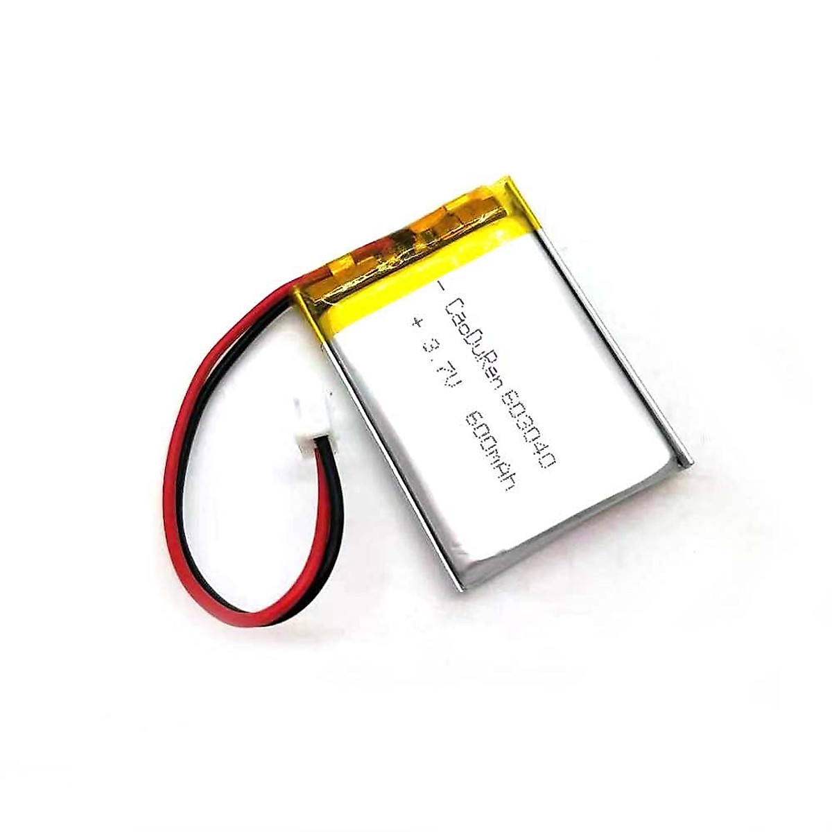 CaoDuRen Rechargeable 3.7V Li Lipo Lithium Polymer Ion Battery Pack with 2 Pin 2.0mm/1.25mm JST Connector (603040 600mAh 2.0Jst)