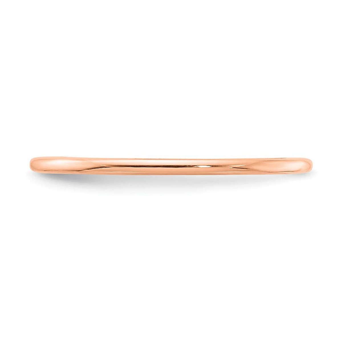 Solid 14K Rose Gold 1.2mm Classic Dome Stackable Band Thin Wedding Anniversary Ring Size 10