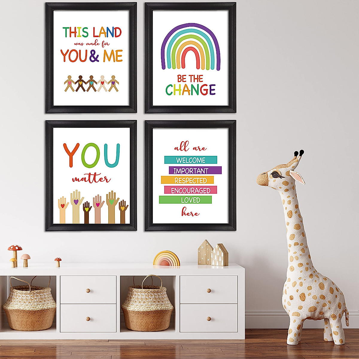 Nvhai Inspirational Wall Art for Kids Boys Girls Classroom Nursery Prints Set of 4,Motivational Quotes Posters Wall Décor for Nursery Bedroom Playroom(8x10 Unframed)