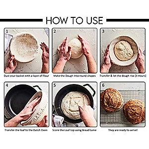 Banneton Bread Proofing Basket Set 9 Inch Sourdough Basket Bread Basket Proofing Banneton Proofing Basket for Bread Baking Sourdough Proofing Basket Bread Making Tools and Supplies Banneton Basket