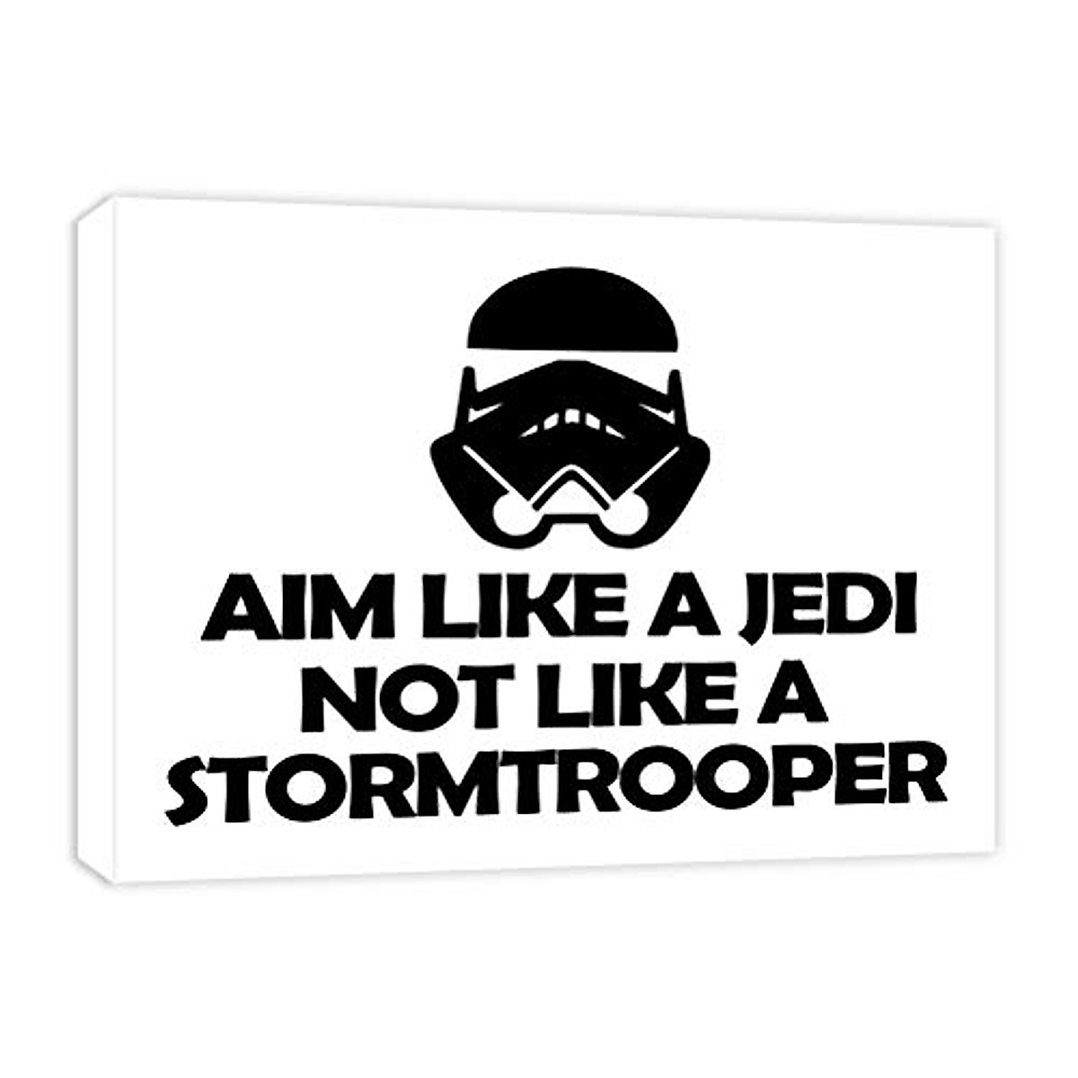 Aim Like A Jedi Not Like A Stormtrooper Bathroom Sign Decor - FRAMED - Home Decor Wall Art, Gallery Wrap Inner Frame, White, 7x9