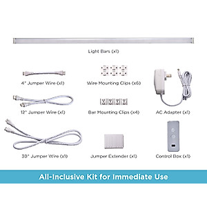 BLACK+DECKER Works with Alexa Smart Under Cabinet Lighting, Adjustable LEDs, 24" Bar, White