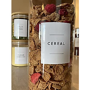 Lovable Labels Pre-Printed Farmhouse/Minimalist Pantry Labels - 168 Dishwasher Safe Pantry Container Labels Help Keep Your Pantry Storage Bins Containers Jars Bottles Canisters Organized