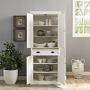 Crosley Furniture Seaside Kitchen Pantry Cabinet - Distressed White