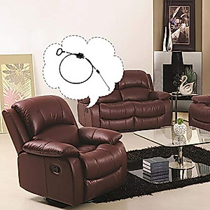 Nonley Sofa Recliner Cables, 2 Pack Couch Release Cables Recliner Replacement Parts D Ring Couch Recliner Pull Handle, Hook Exposed Cable with S Tip for Sofa, Black