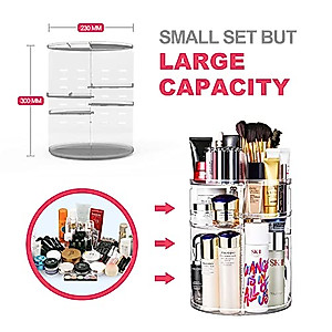 Artbisons 360 Rotating Makeup Organizer, 7 Layers Adjustable Large Capacity Cosmetics Organizer Spinning Perfume Organizer for Vanity Fits Brushes Nail Polish (Clear)
