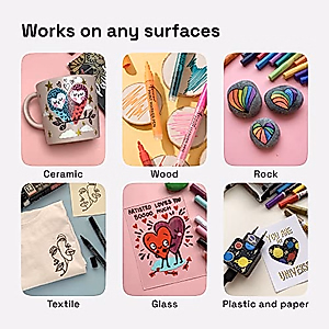 ARTISTRO Acrylic Paint Pens for Rock Painting, Stone, Ceramic, Glass, Wood, Mugs, Metal, Fabric, Canvas (30 Pack) 28 Assorted Colors + Extra Black & White Acrylic Paint Markers. Extra Fine Tip 0.7mm