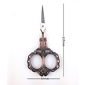 Yueton Vintage European Style Plum Blossom Needlework Embroidery Scissors (Copper)