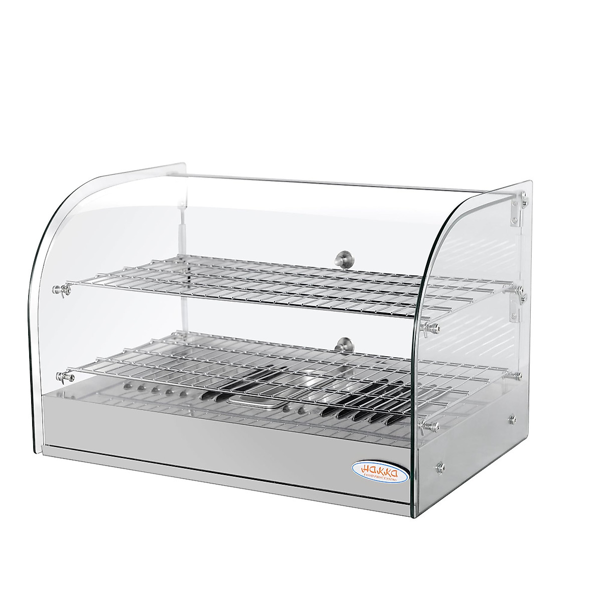 Hakka Commercial Food Warmer, 2-Tier Electric Showcase Pizza Warmer Countertop 45L Adjustable Tempreture Pastry Display Case for Buffet Restaurant Bakeshop Snack Bar