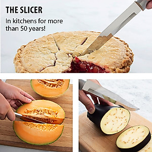 RADA Slicing Knife – Stainless Steel Blade With Brushed Aluminum Handle, 11-3/8 Inches, Pack of 2