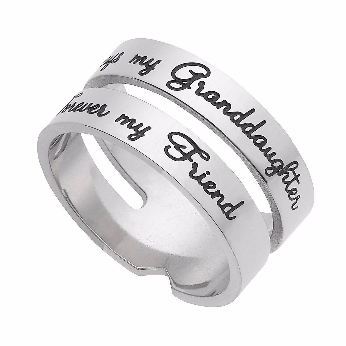 Always My Granddaughter Forever My Friend Granddaughter's Ring - Stackable Ring Granddaughter's Jewelry & Gifts Size 7